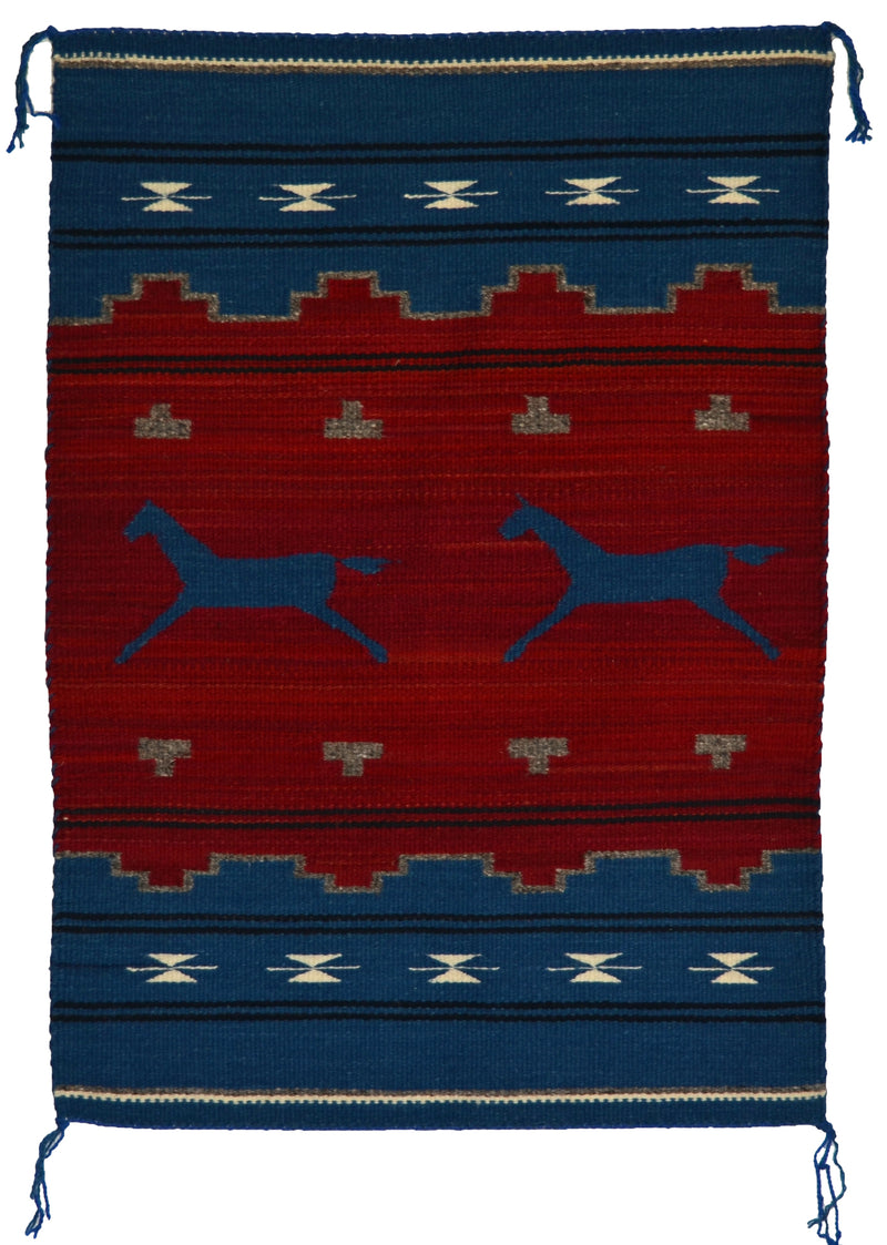 Pictorial Navajo Weaving : GH : Churro 1727 : 22.5" x 31.5" (1'10" x 2 ...