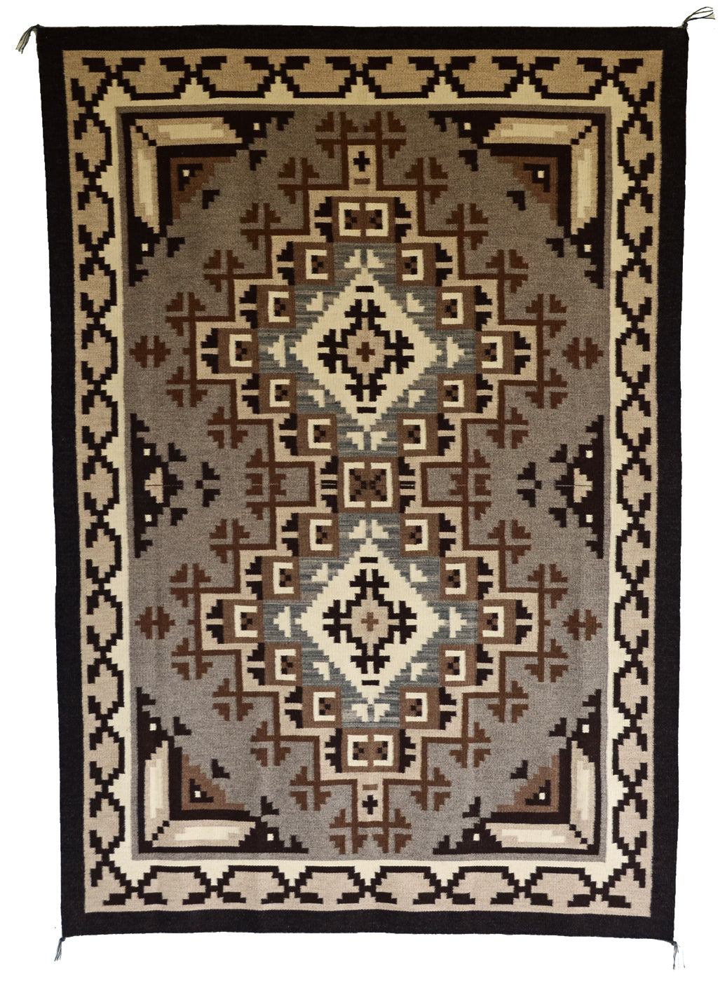 Two Grey Hills Navajo Rug : Helen Bia : Churro 1599 : 39" x 60" (3'6 ...